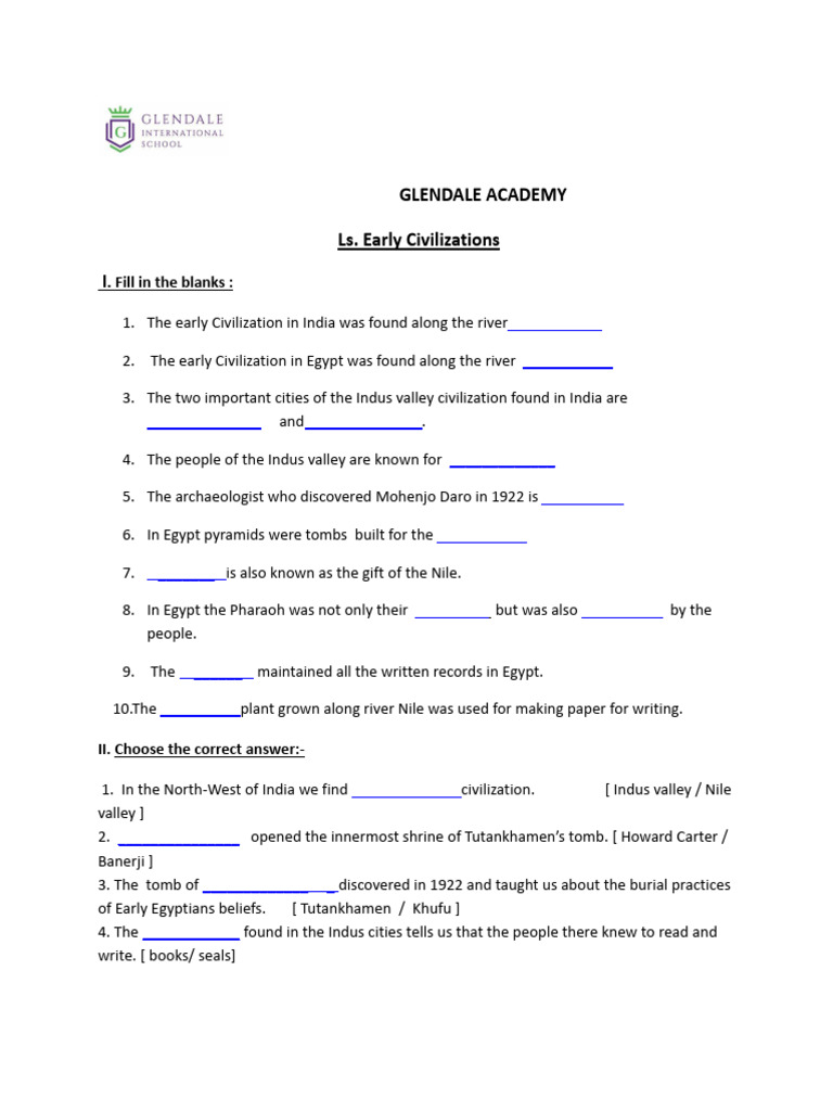 TEA2 -Early Civilization- Day 1 & 2 Revision | PDF