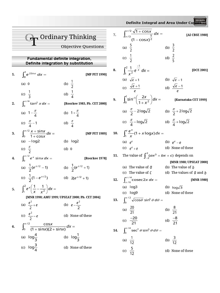 Self Math's - English - Chp. 24-Definite Integral-M - Ques - Chp. 24 ...