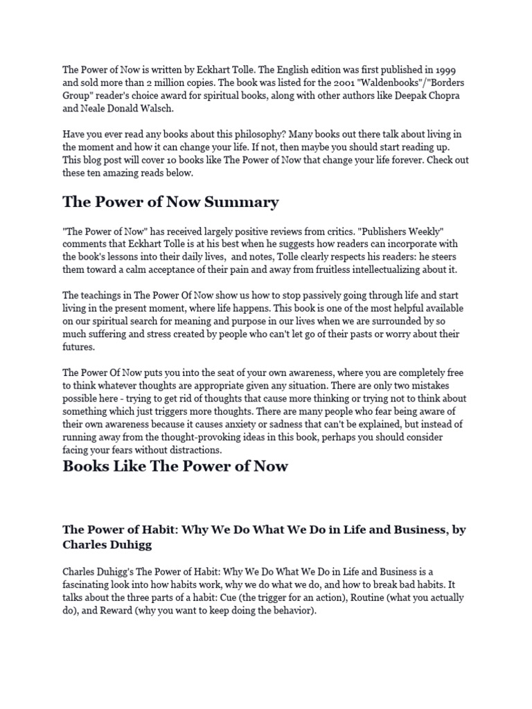 Not Uploaded_ 10 Books Like the Power of Now That Change Your Life ...