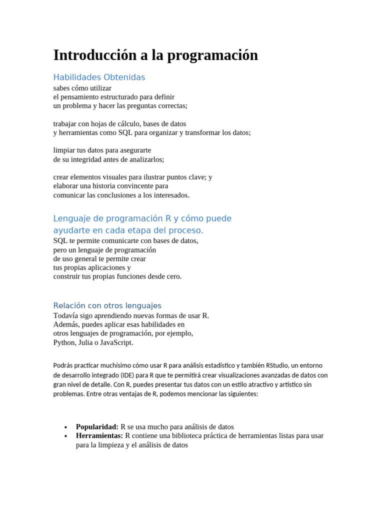 Modulo 7- Software R | PDF | Lenguaje de programación | Programación de ...