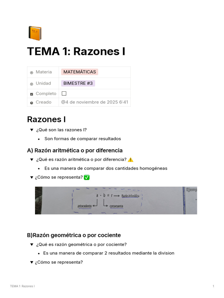 TEMA 1 Razones I | PDF