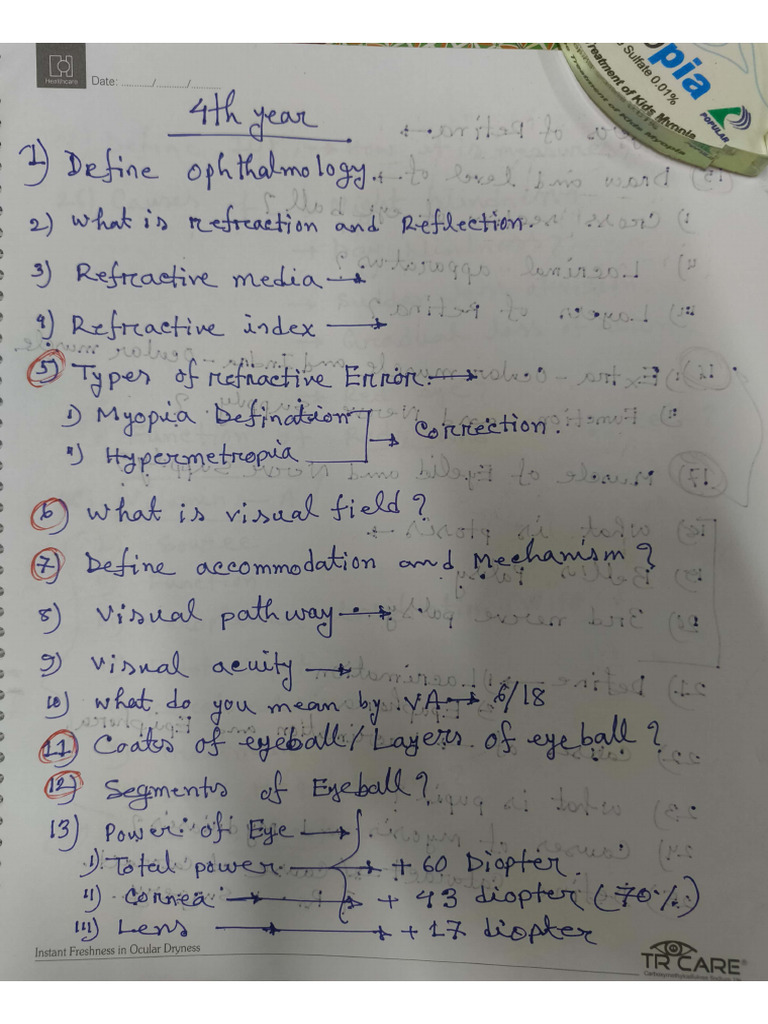 Eye 4th Year Syllabus-1 | PDF