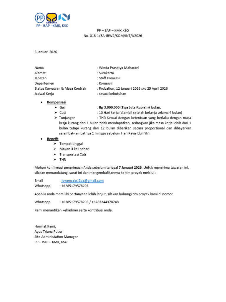 Offering Letter | PDF