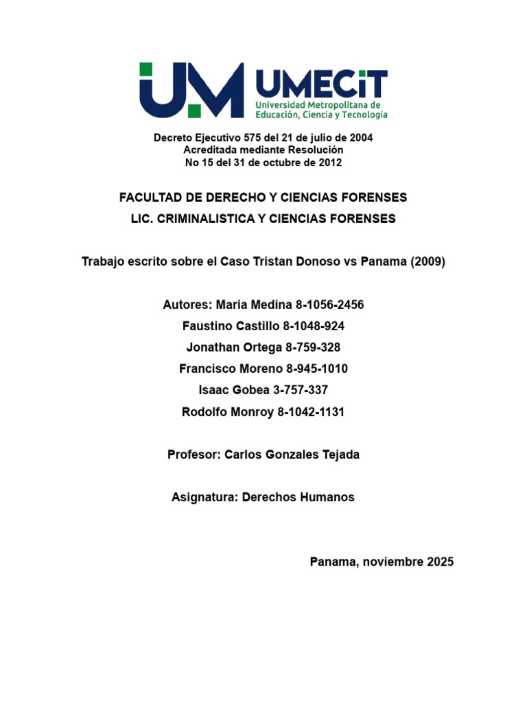 Caso Donoso vs. Panamá: Derechos Humanos | PDF | Privacidad | Libertad ...