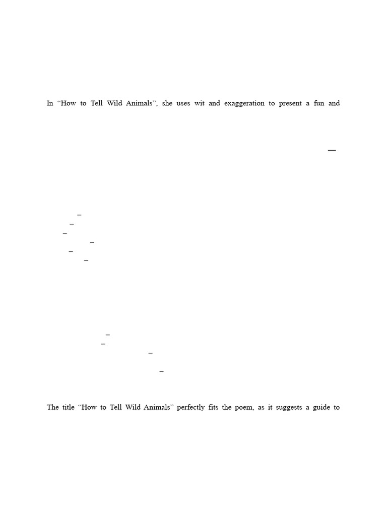 How To Tell Wild Animals | PDF | Poetry | Humour