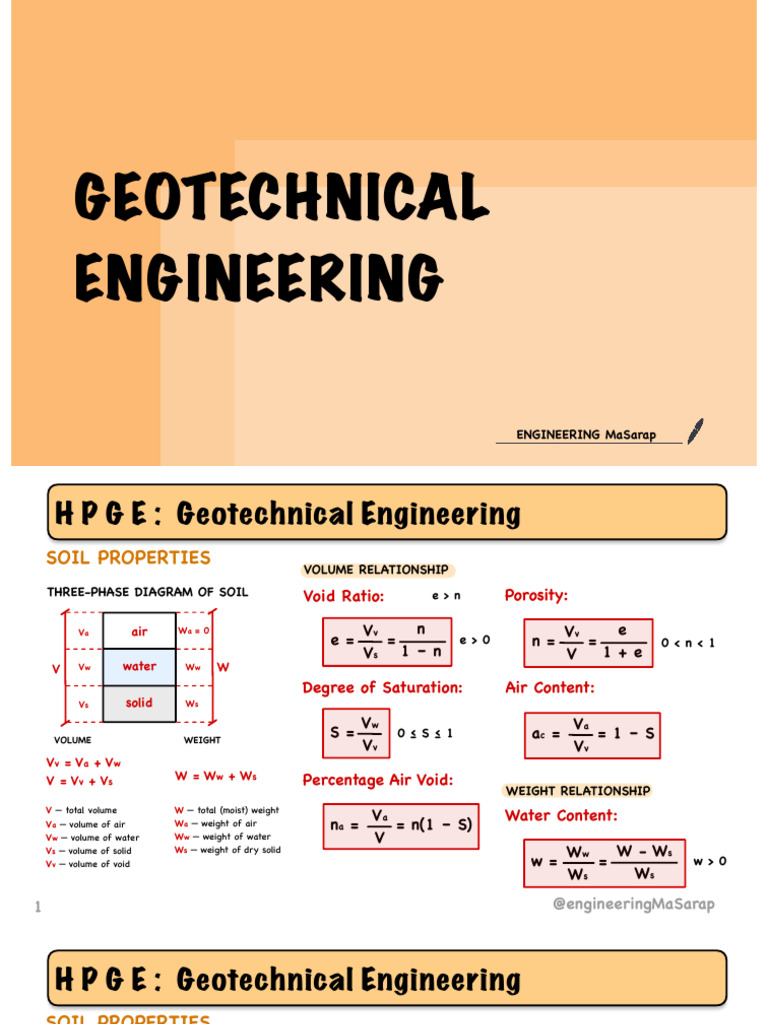 Geotechnical Engineering - NOTECARDS | PDF | Continuum Mechanics | Soil