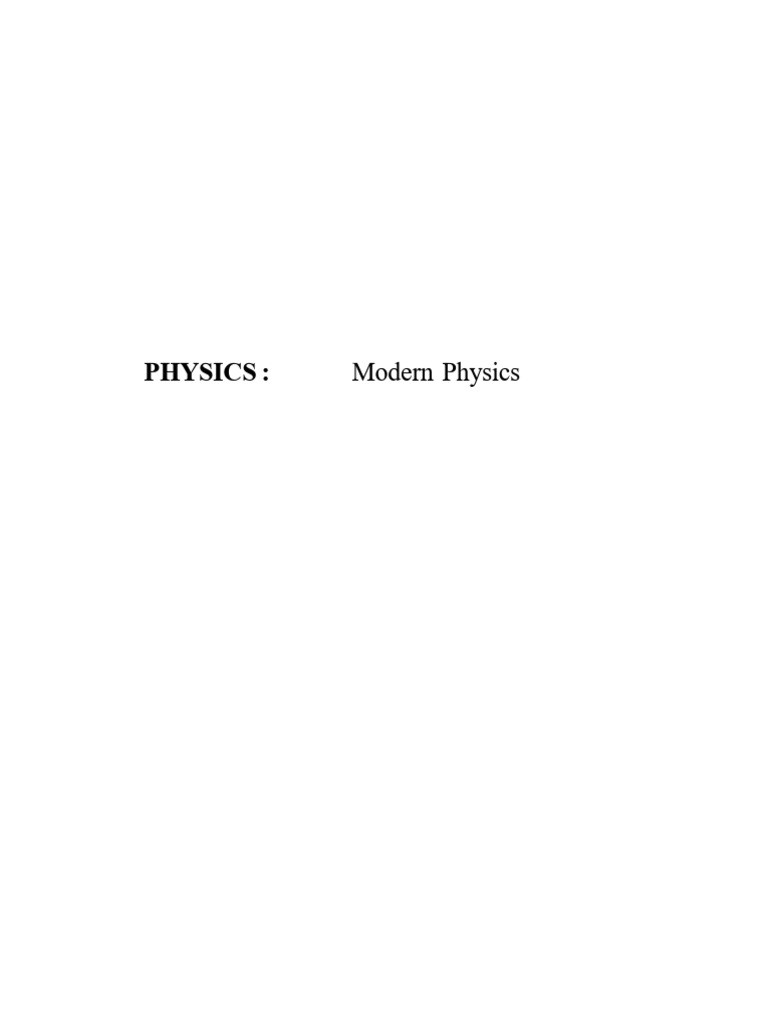 SC ML Modern Physics Problems | PDF | Electronvolt | Photoelectric Effect