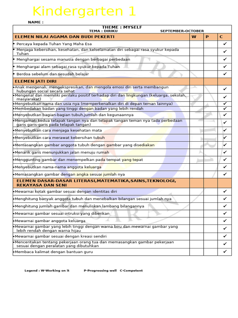 Tema Diriku Kumer TK A | PDF