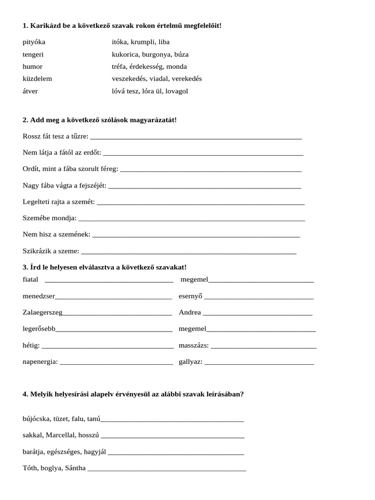 6.Év Eleji Ism Dolgozatra | PDF