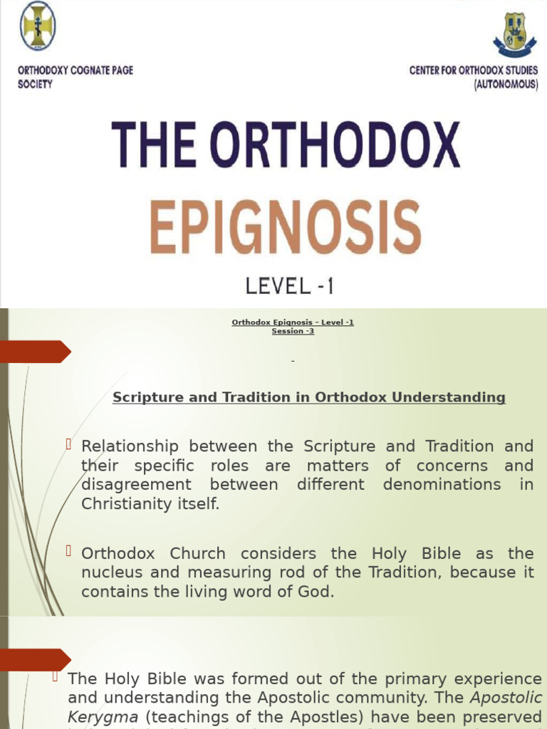 Scripture and Tradition in Orthodoxy | PDF | Bible | Christian Church
