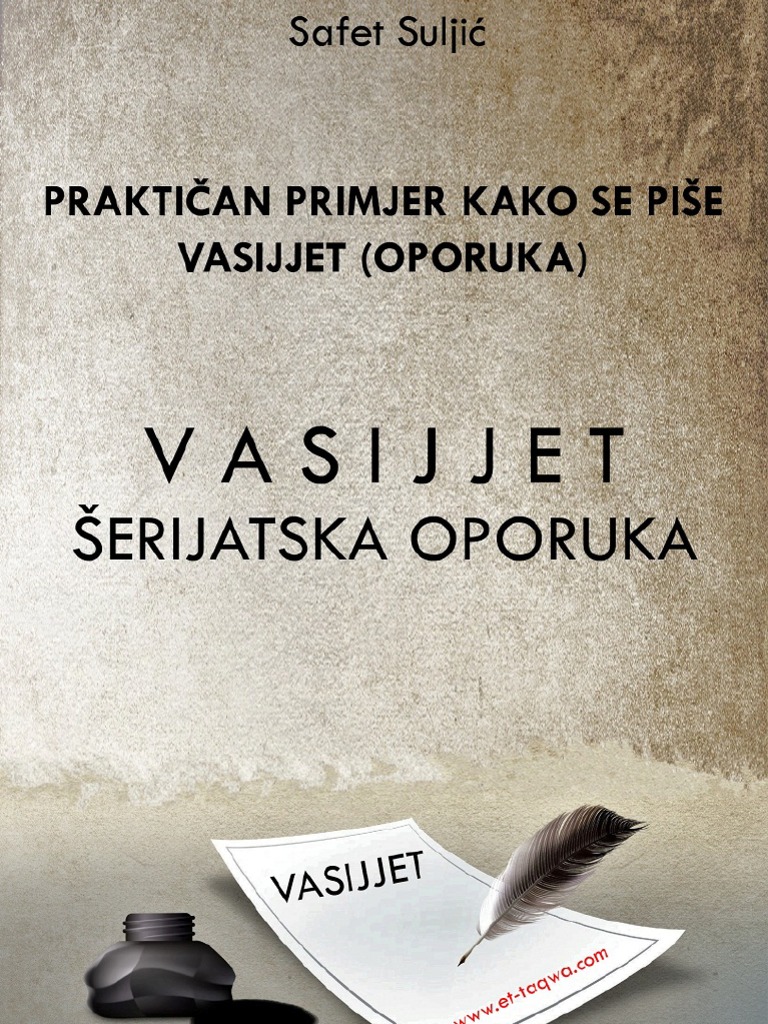 Praktičan Primjer Kako Se Piše Vasijet Oporuka | PDF
