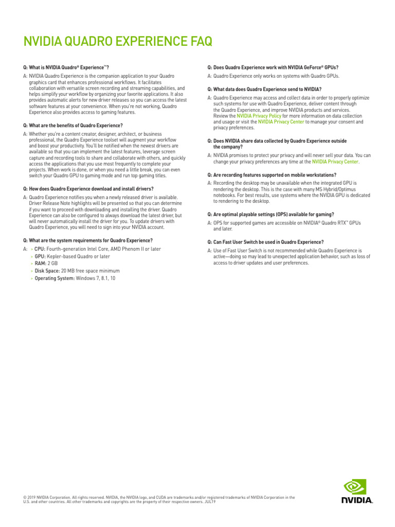 NVIDIA Quadro Experience Overview | PDF | Graphics Processing Unit ...