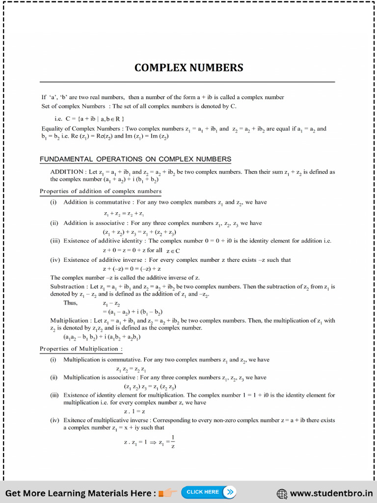 67c2cc3084165 - 2. Complex Numbers PDF | PDF
