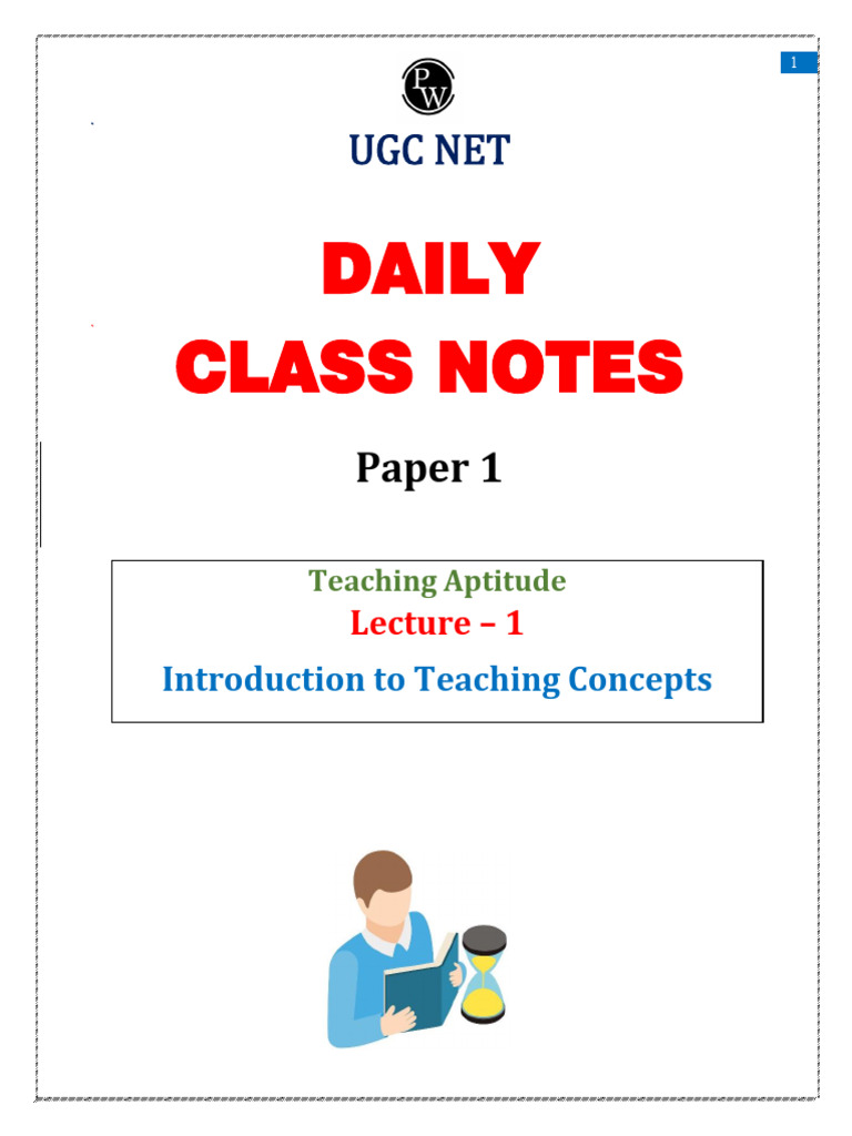 Teaching Aptitude 01 - Daily Classnotes | PDF