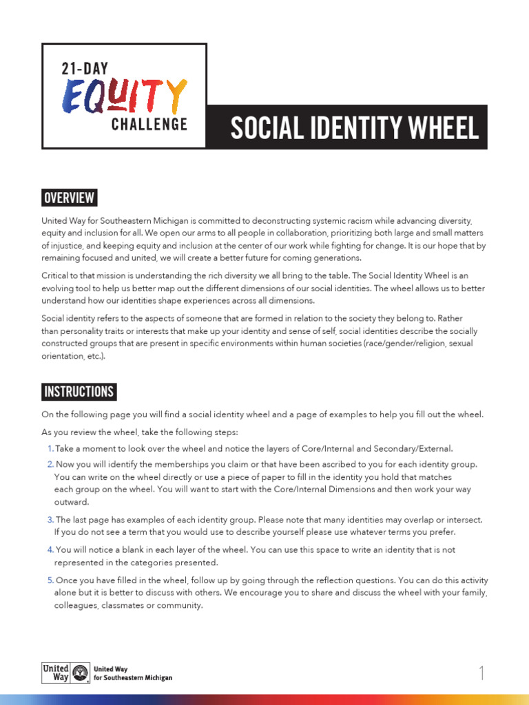 2021 21 Day Equity Challenge Social Identity Wheel FINAL | PDF ...