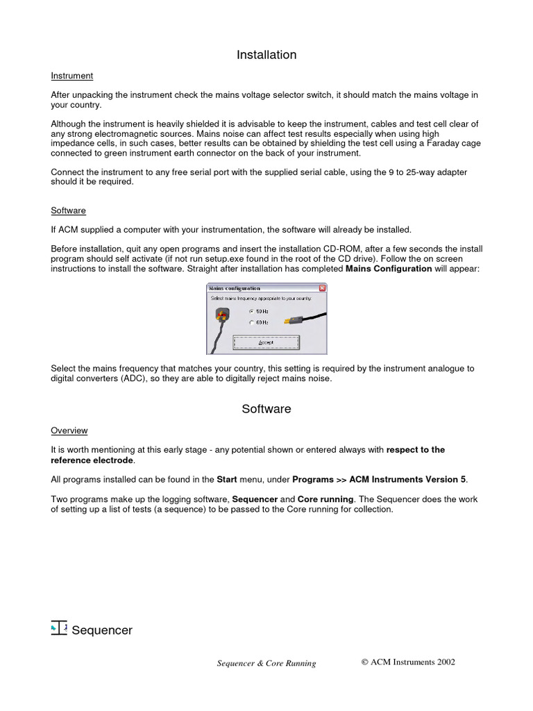ACM Instruments Manual V5.0 | PDF | Amplitude | Electrical Impedance