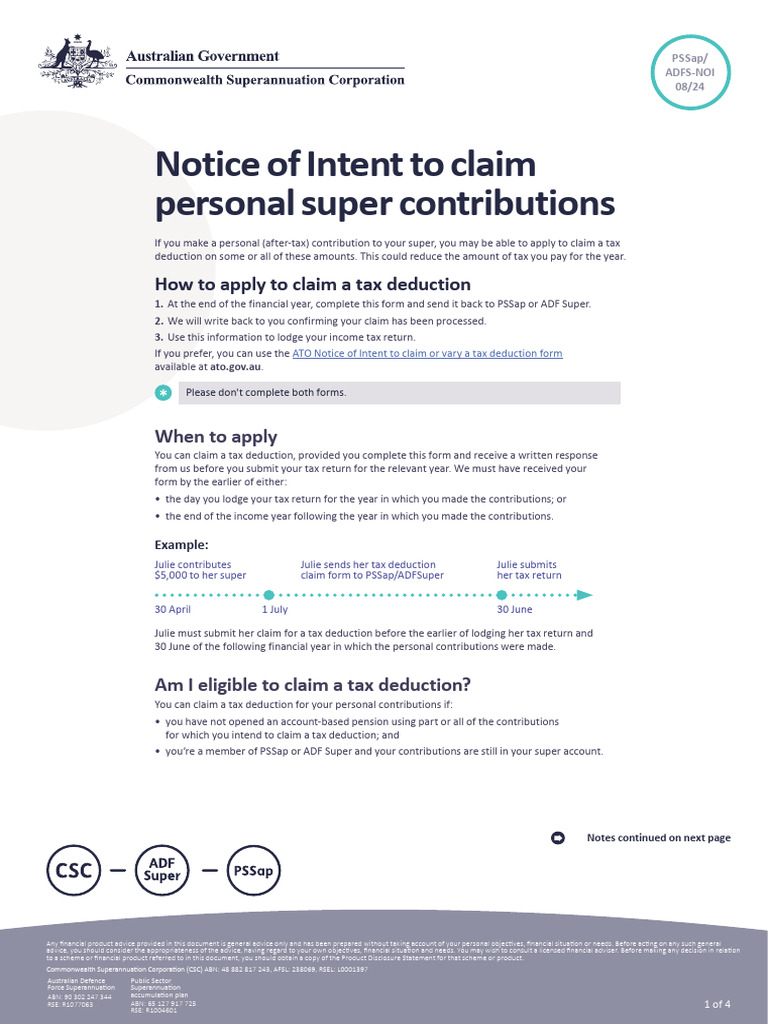 Claiming Super Tax Deductions Guide | PDF | Taxes | Income Tax