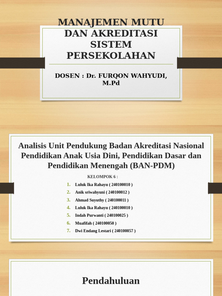 Analisis Unit Pendukung Badan Akreditasi Nasional Sekolah | PDF