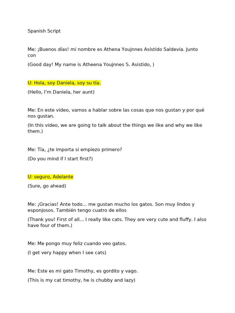 Spanish Script | PDF