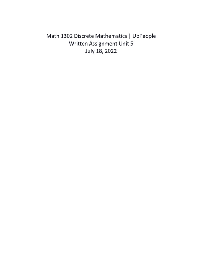 Math 1302 Unit 5 WA | PDF