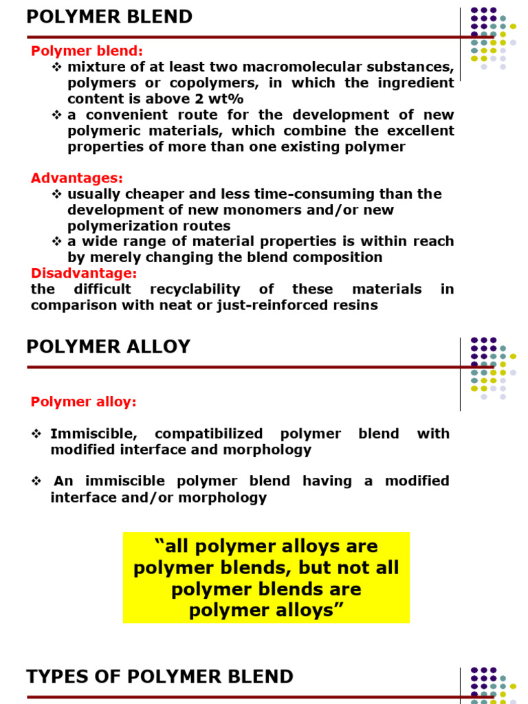 Understanding Polymer Blends and Alloys | PDF | Polymers | Copolymer