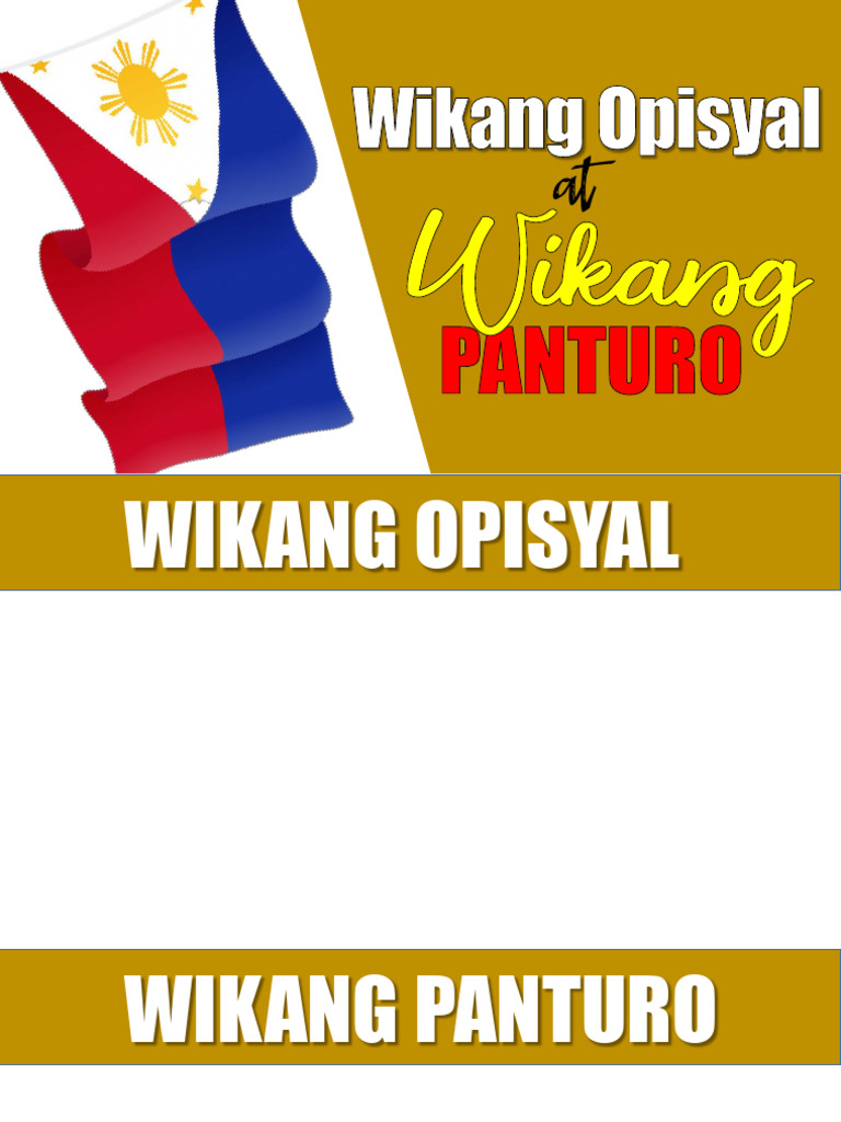 Wikang Opisyal at Panturo | PDF