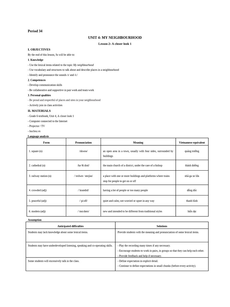 2526-Ta-06-t34-Unit 4 A Closer Look 1 | PDF | Vocabulary | Linguistics