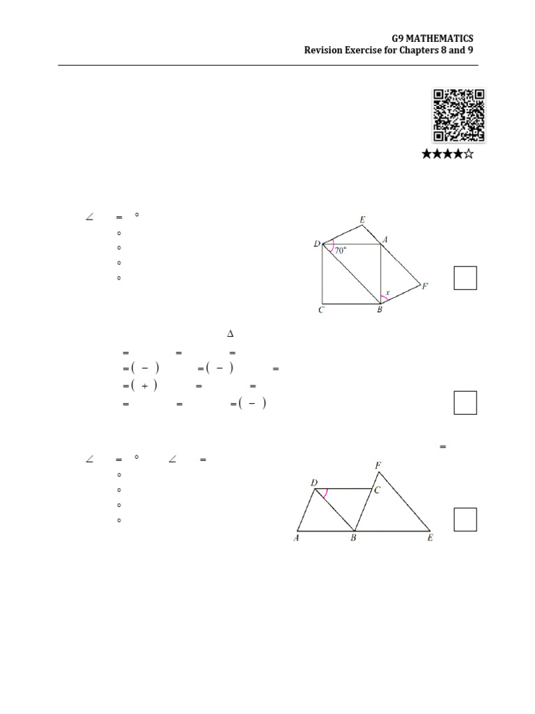 9P Revision Exercise Ch8 9 Sol | PDF | Euclid | Euclidean Geometry