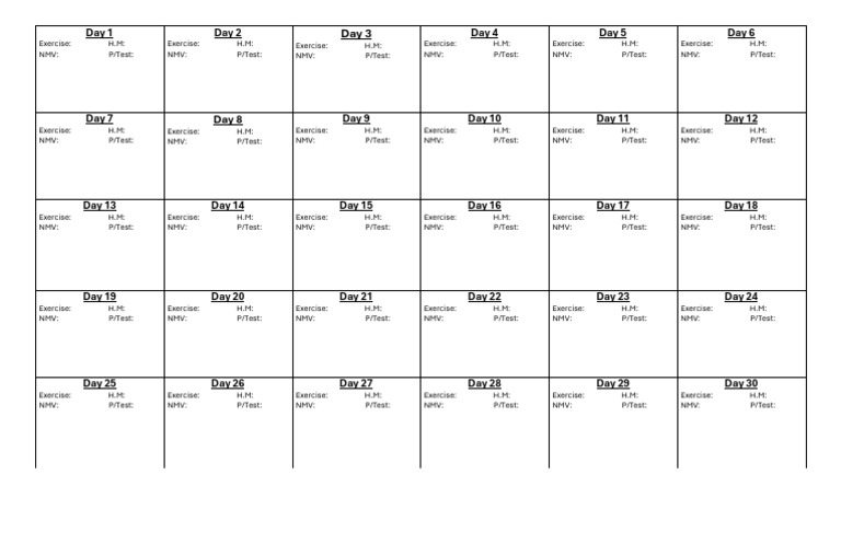 30-Day Exercise Plan Overview | PDF