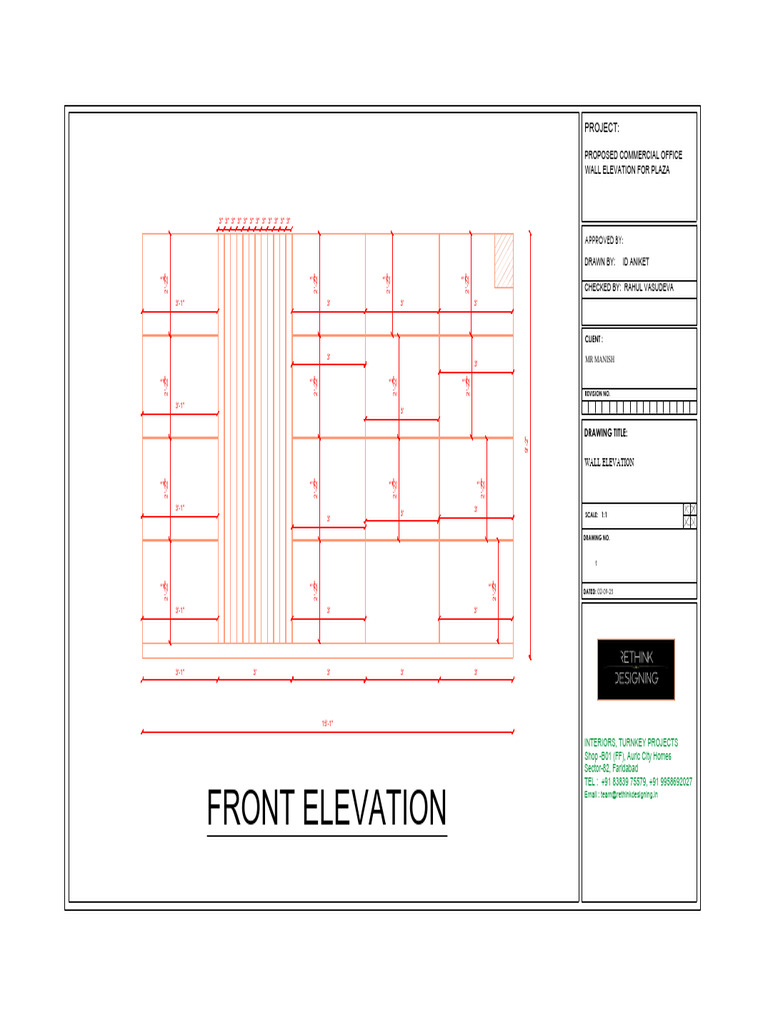 Commercial Office Wall Elevation Plan | PDF