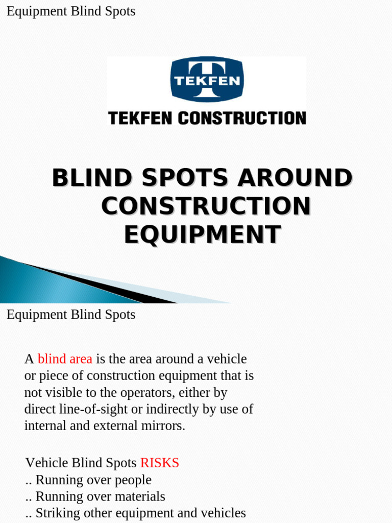 Construction Equipment Blind Spots Guide | PDF | Vehicles | Safety