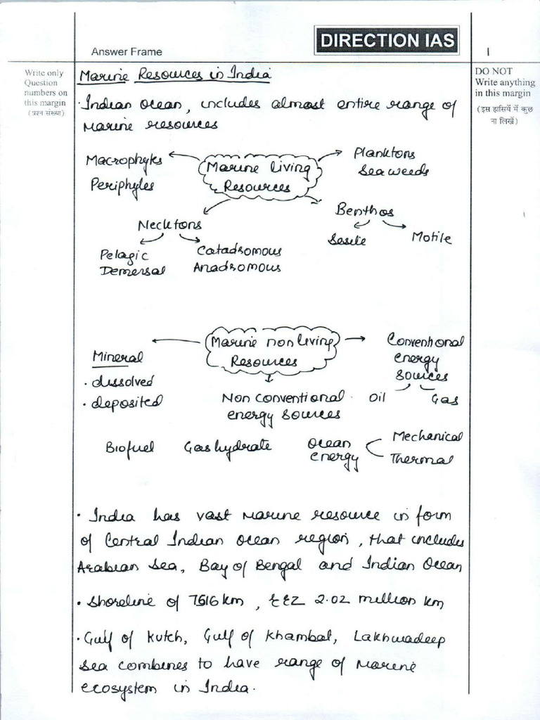 Marine Resourses Written Notes Compressed | PDF