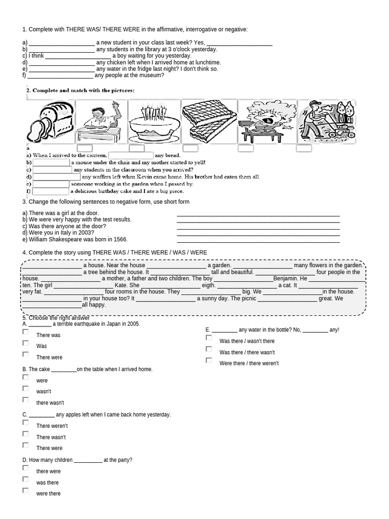 Mastering There Was/Were Exercises | PDF