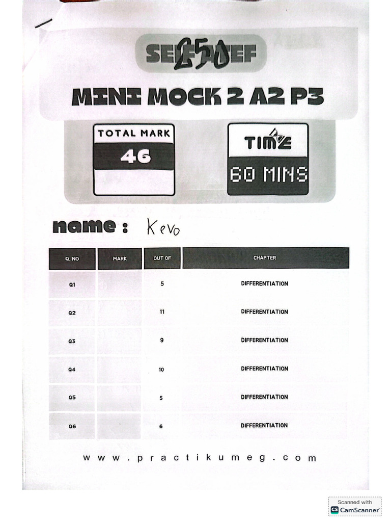 Mini Mock p3 | PDF