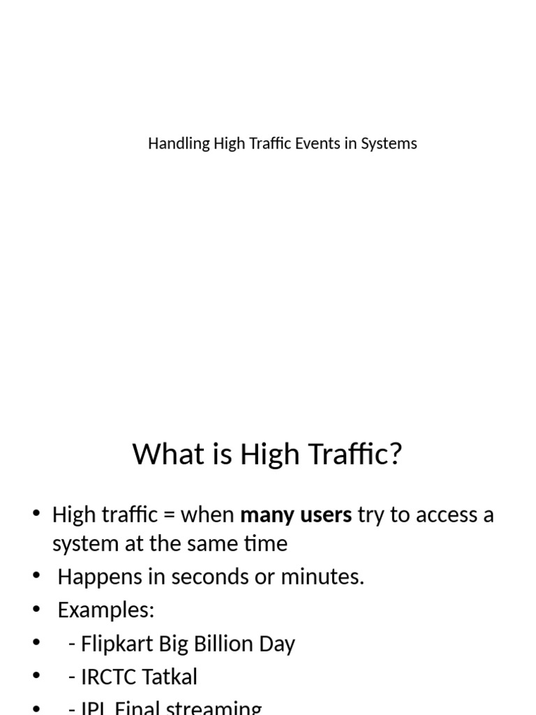 High Traffic Handling Presentation Updated | PDF | Scalability | Cache ...