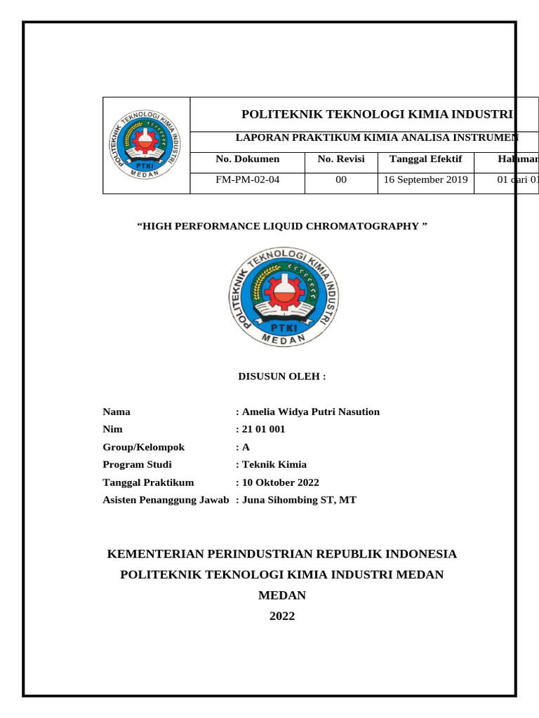 Amelia Widya Putri Nasution - Laporan High Performance Liquid ...