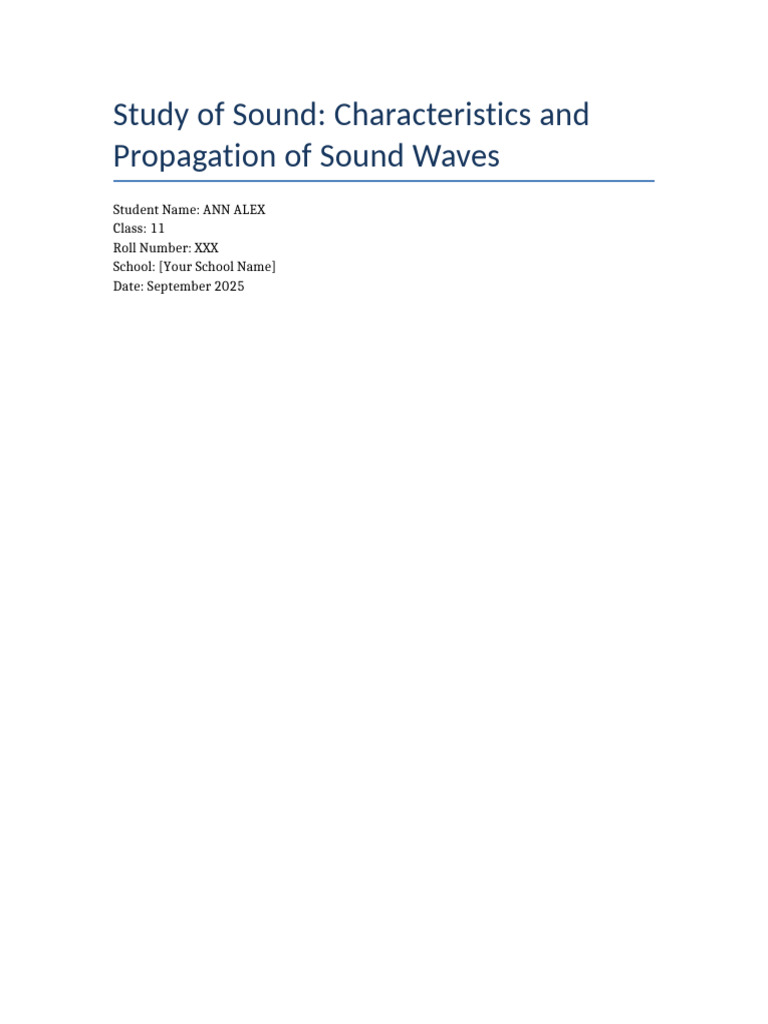 Sound Project Report Expanded 180 Words | PDF | Sound | Waves