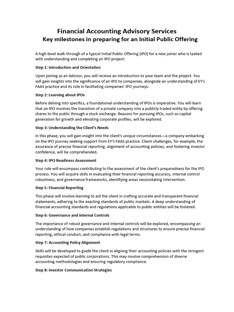 Task 2 - Key Milestones in An IPO Process v0.1 | PDF | Initial Public ...