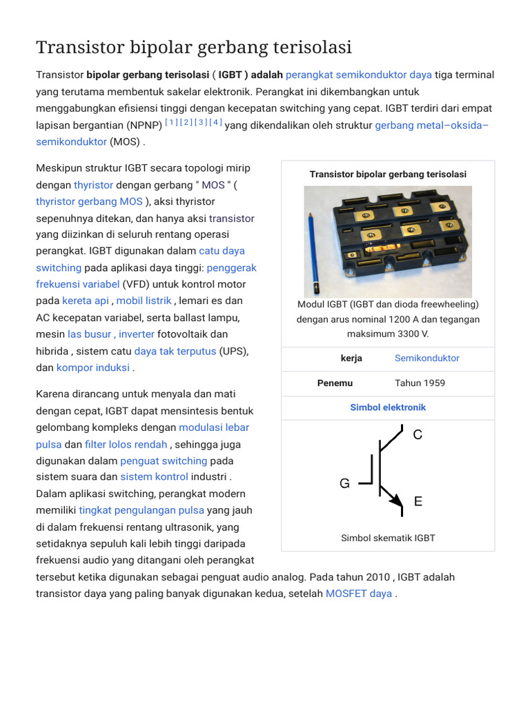 IGBT: Transistor for High-Power Switching | PDF | Power Electronics ...