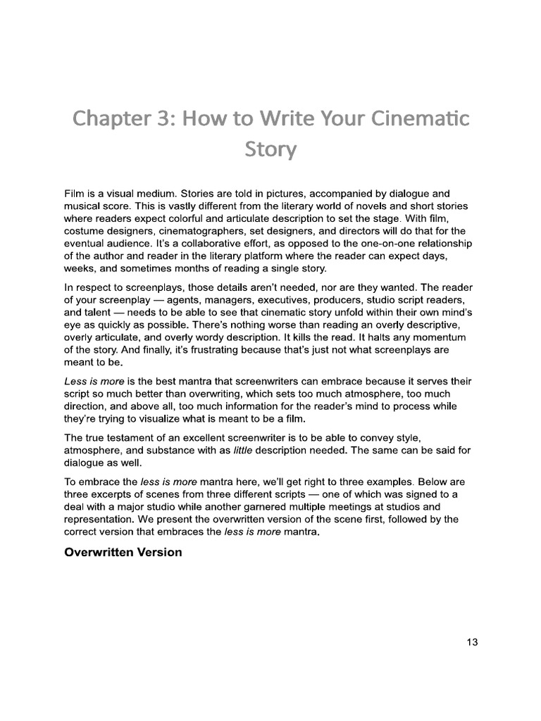 How To Write Your Cinema Story | PDF