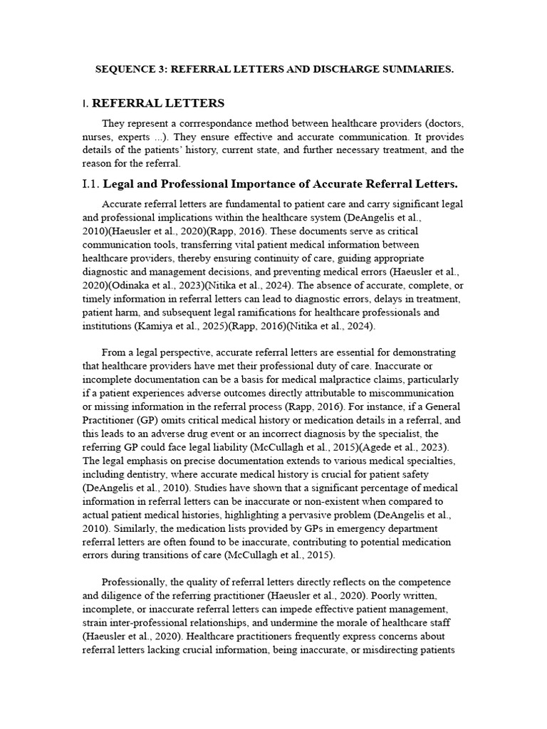 Importance of Referral Letters & Discharge Summaries | PDF | Heart ...