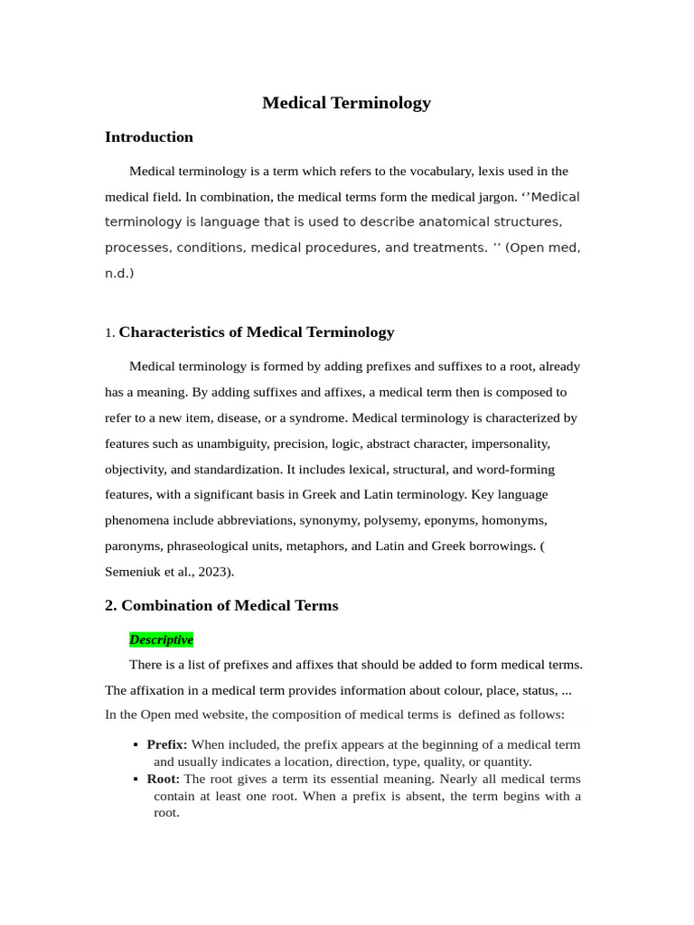 Understanding Medical Terminology Basics | PDF | Linguistics ...