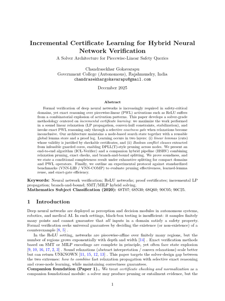Incremental Certificate Learning for Hybrid Neural Network Verification ...