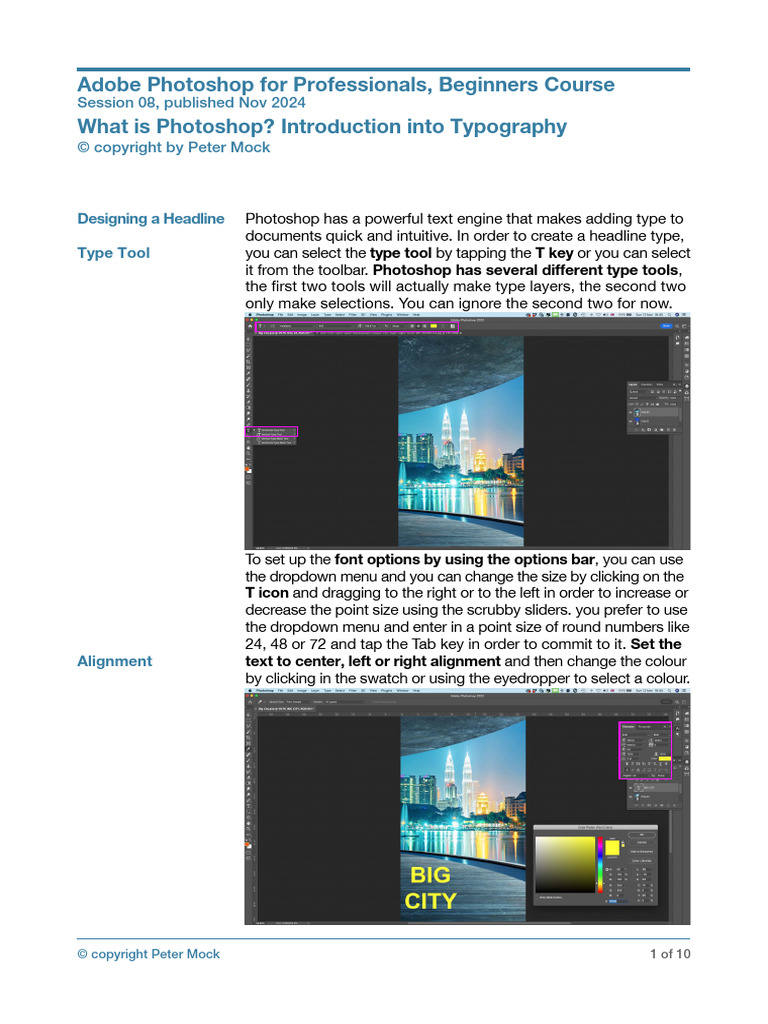 Photoshop Text Tool Guide | PDF | Adobe Photoshop | Typefaces