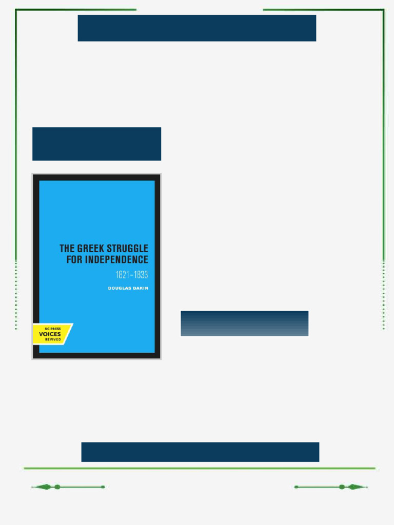 The Greek Struggle for Independence: 1821–1833 Douglas Dakin eBook ...