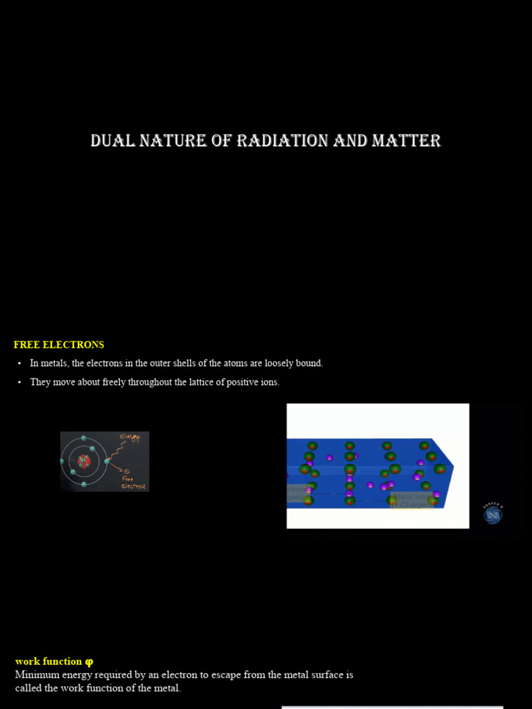 Dual Nature of Radiation and Matter | PDF | Photoelectric Effect ...