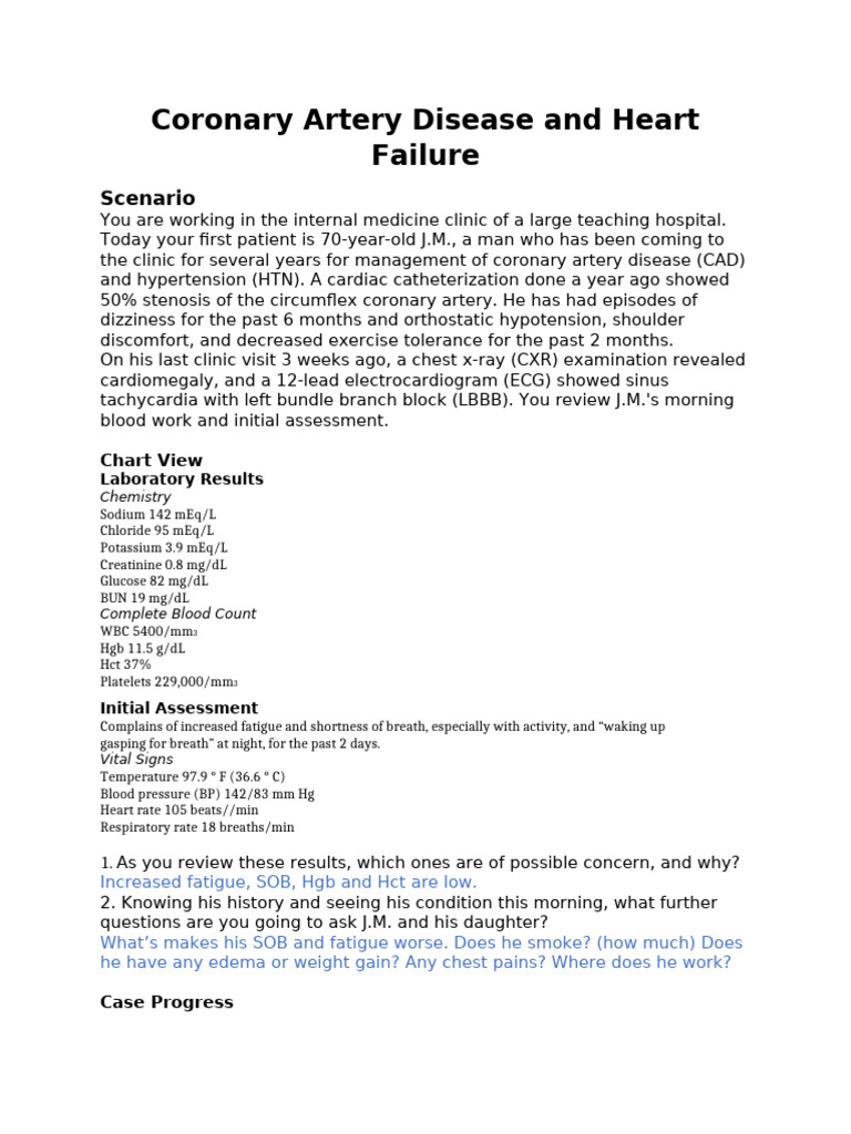 CAD Heart Failure-1 | PDF | Heart | Heart Failure