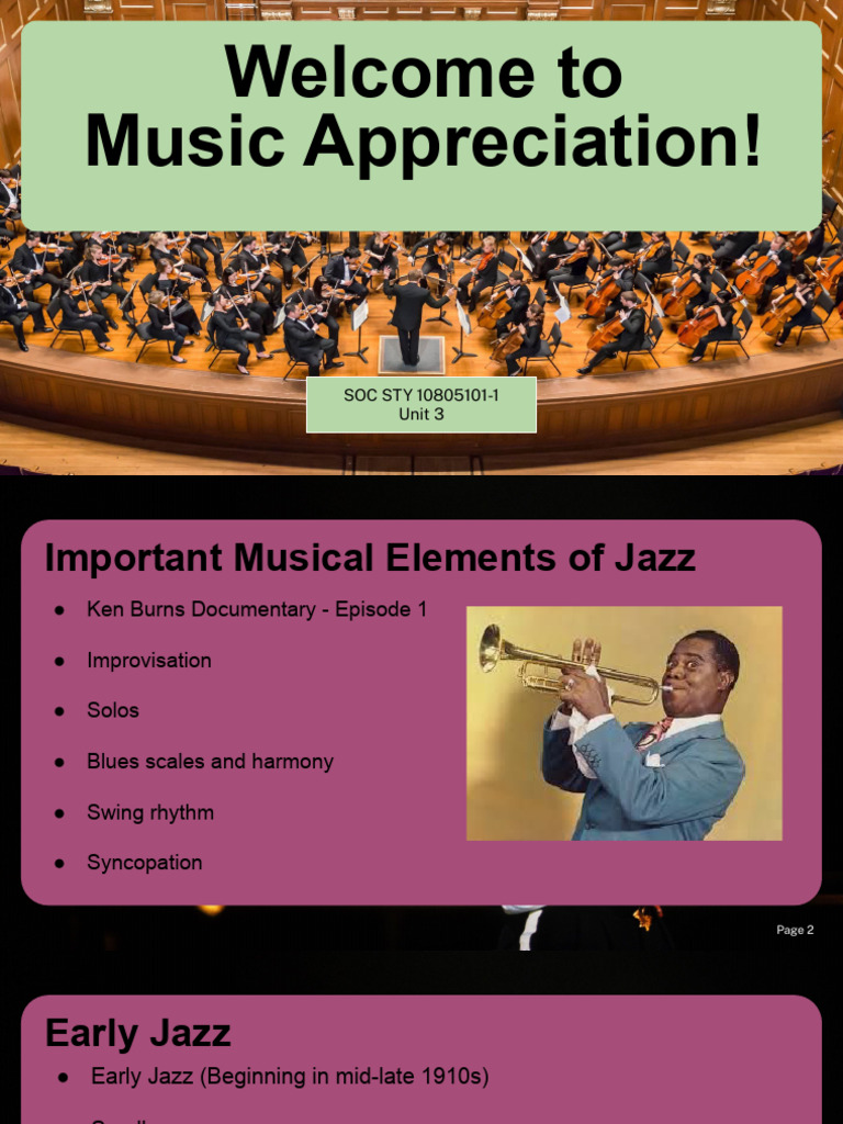 Lesson 20 - Jazz Styles and History | PDF | Jazz | Popular Music
