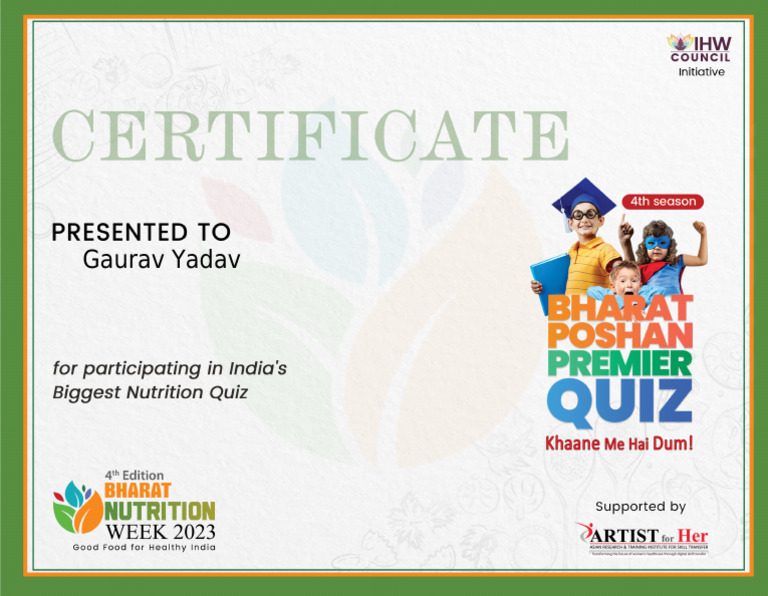 Bharat Nutrition Week 2023 {Government of India...} | PDF
