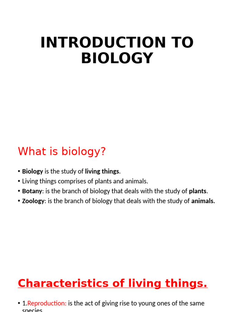 Introduction to Biology Concepts | PDF